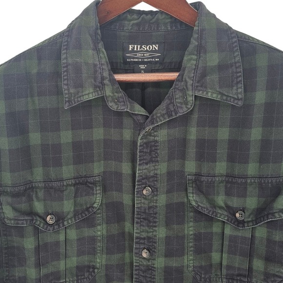 Filson | Shirts | Filson Long Sleeve Plaid Flannel Shirt Mens Xl Green ...